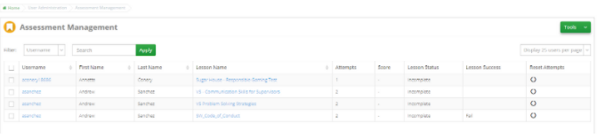 Using the Assessment Management Dashboard