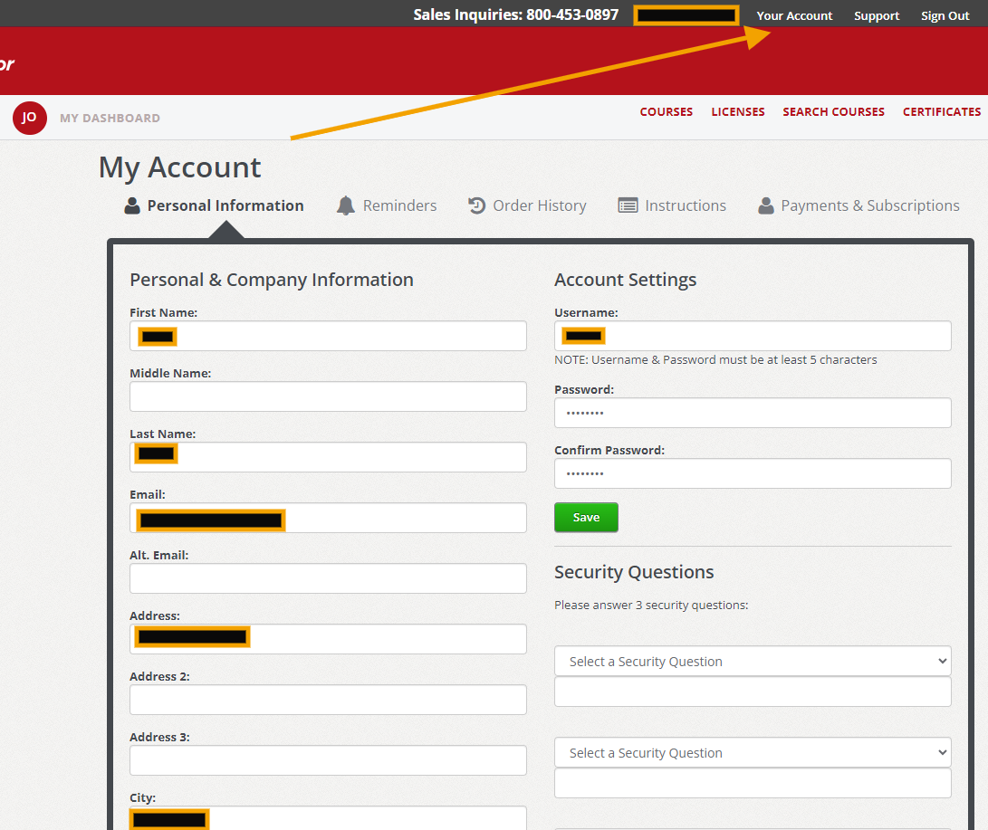 How to update personal information?