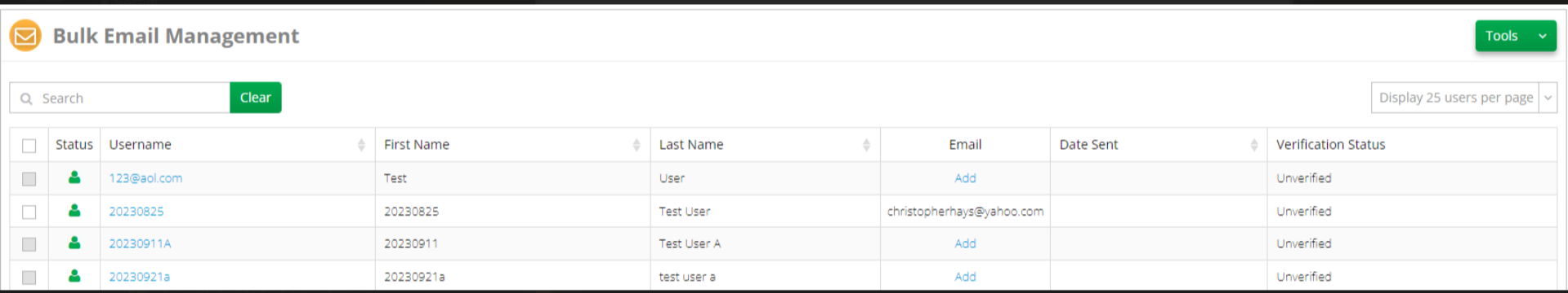 Using the Email Management Dashboard